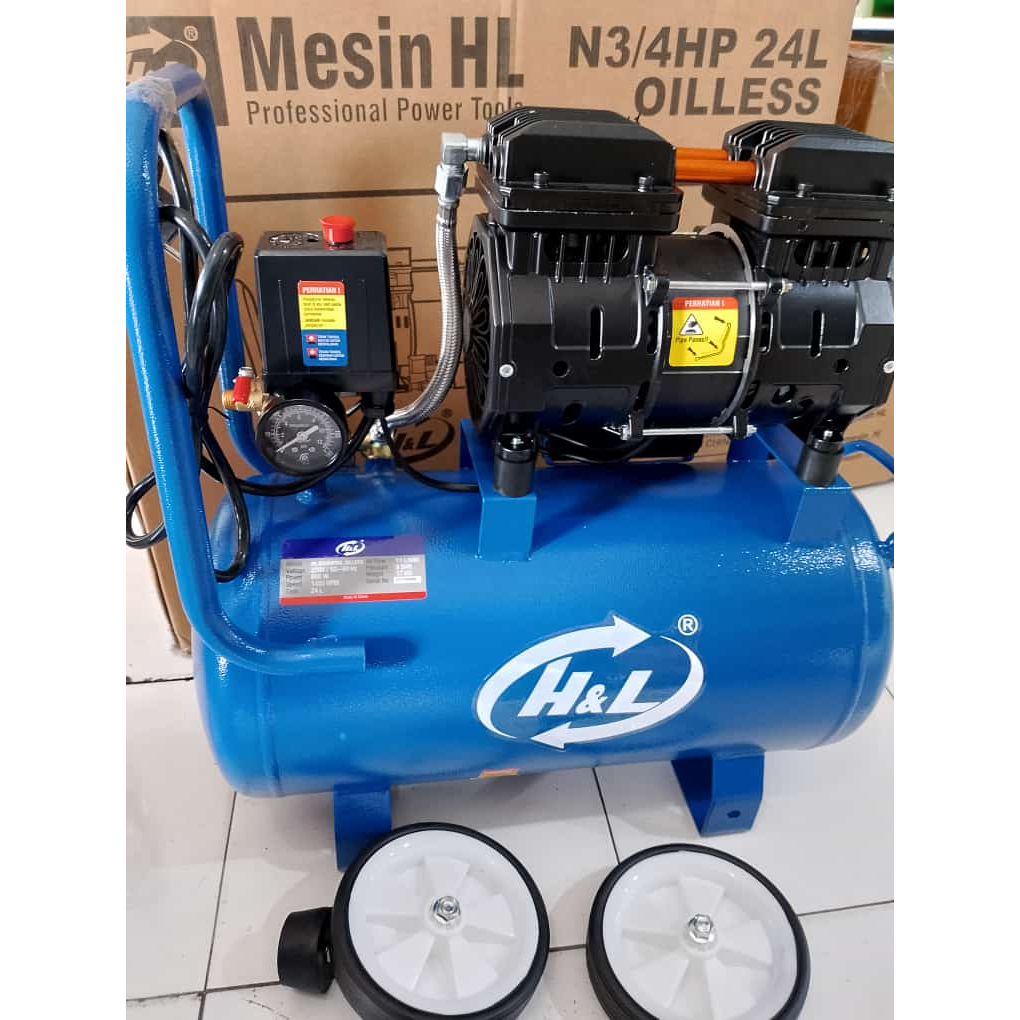 Jual Mesin kompresor Angin H&L HnL HL N 3/4 HP 24Liter Oilles ...