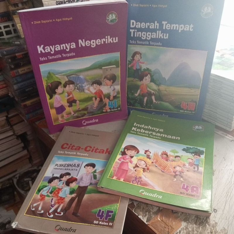 Jual BUKU TEKS TEMATIK TERPADU KELAS 4 TEMA A,F,H,I, REVISI K13 PENERBIT QUADRA | Shopee Indonesia