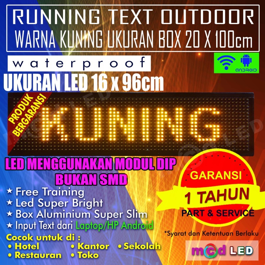 Jual RUNNING TEXT RUNNINGTEXT LED DISPLAY P10 OUTDOOR OUT DOOR WARNA ...