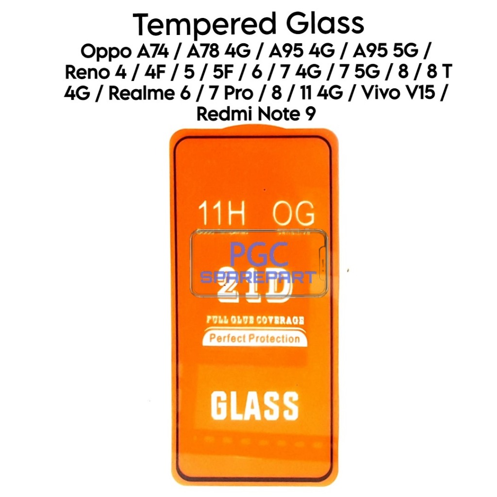 Jual Tempered Glass Full - OP A74 / A78 4G / A95 4G / A95 5G / Reno 4 ...