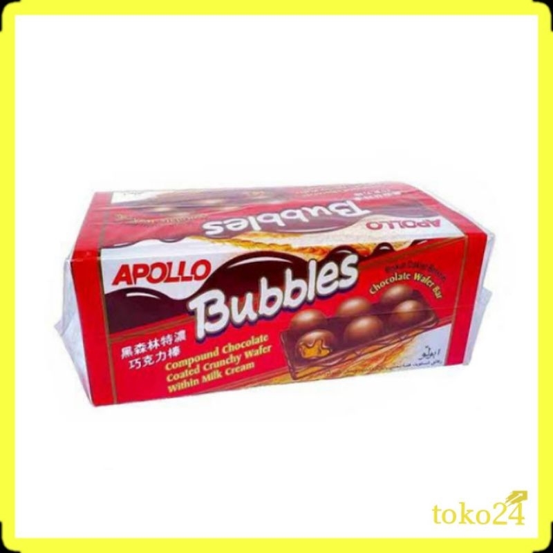 Jual Apollo Bubbles Chocolate Wafer Bar 1 Box isi 12's | Shopee Indonesia