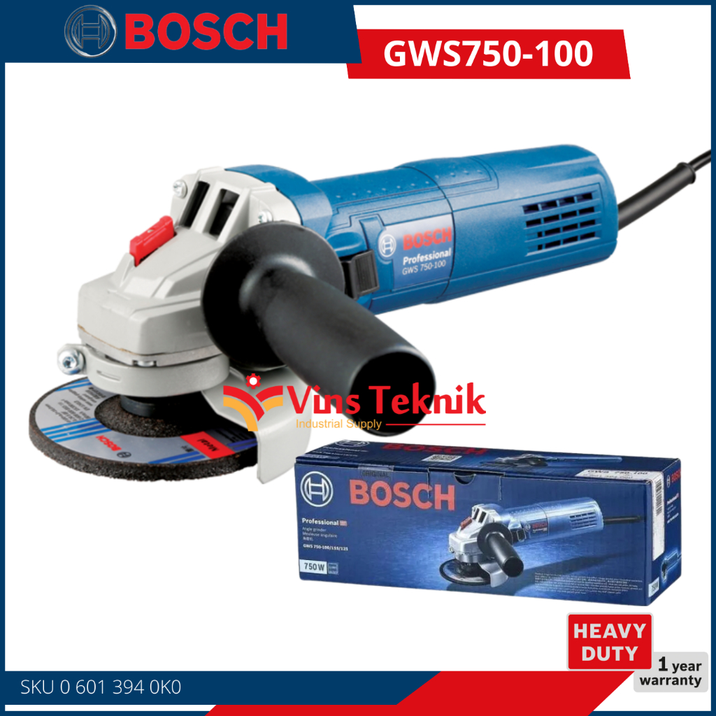 Jual Mesin Gerinda Tangan 4inch Angle Grinder GWS750-100 bosch GWS 750 ...
