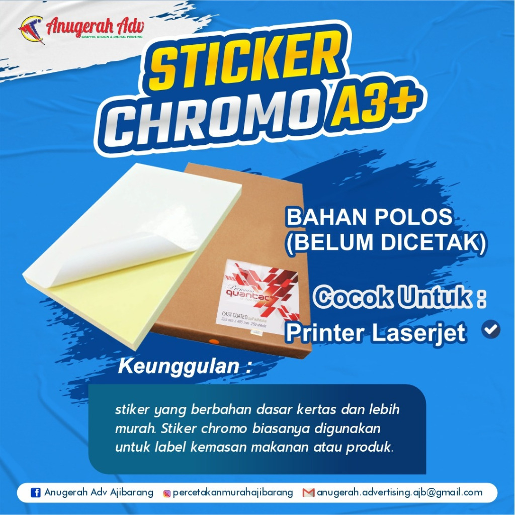 Jual STICKER CHROMO A3+ | STIKER CROMO A3+ | BAHAN STICKER CHROMO A3 ...