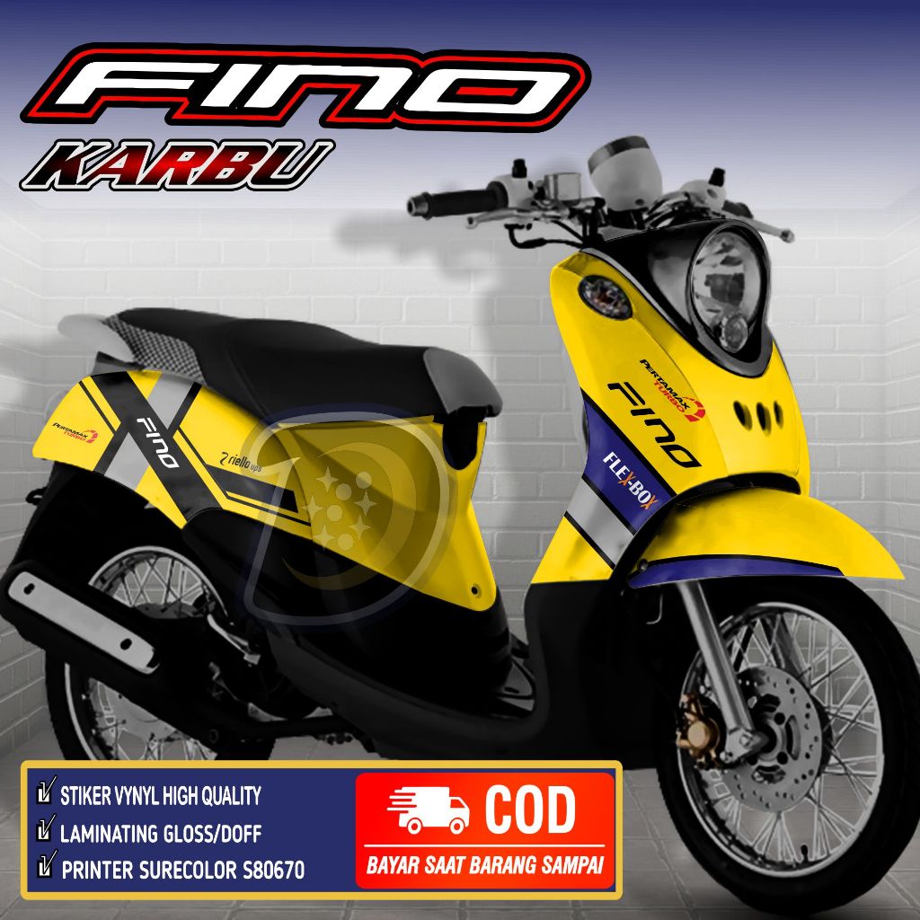 Jual Stiker Motor Fino Karbu Striping Yamaha Fino Karbu Decal Fino ...