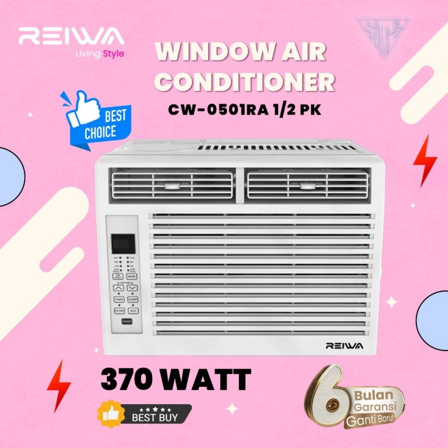 Jual REIWA AC Window CW-0501RA 1/2 PK 370 WATT - AC 0,5 PK-Garansi ...