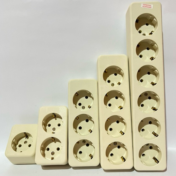 Jual Uticon Stop Kontak Arde Terminal Kuningan Tanpa Kabel Colokan Listrik 1 2 3 4 5 6 Lubang ...