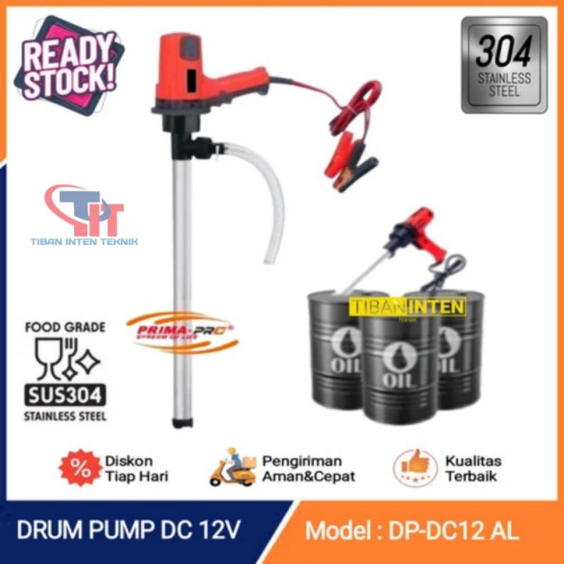 Jual Drum pump DC 12V Pompa Drum Pump alumunium DP-DC12 25mm Drum Pump ...