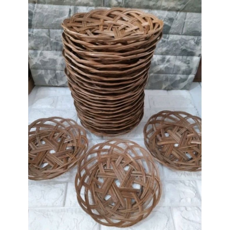 Jual piring lidi anyaman 1 ikat /50 pcs | Shopee Indonesia