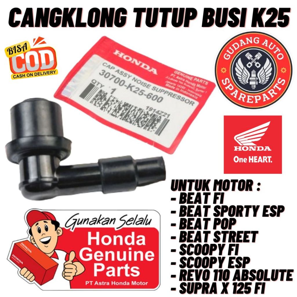 Jual Original AHM Cangklong Tutup Busi Honda Beat FI POP Street Scoopy ...