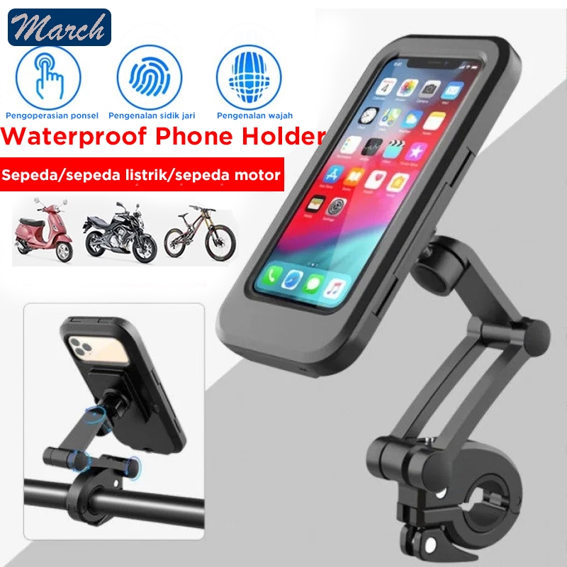 Jual Holder Hp Motor Waterproof Phone Holder Motor Anti Air Kuat Kokoh Untuk Pemasangan Di Stang ...