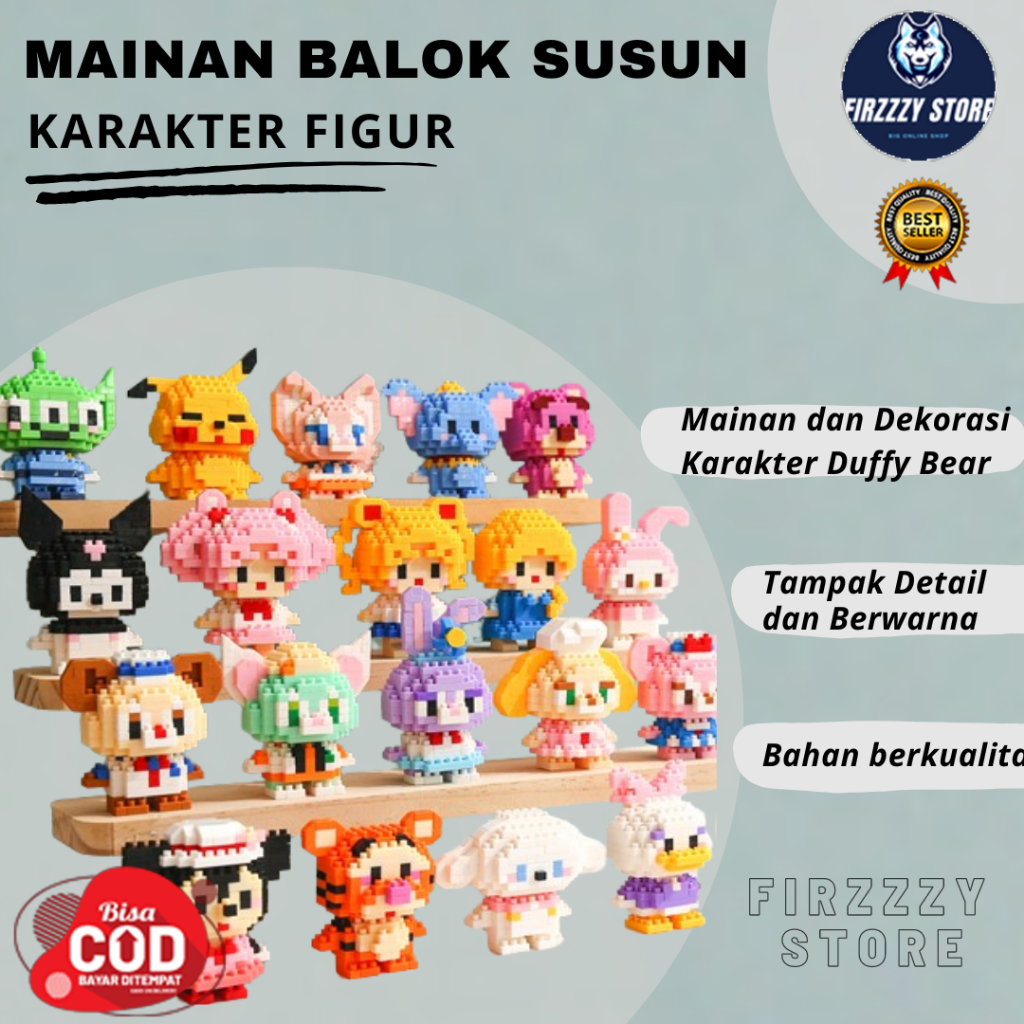 Jual Mainan Balok Susun Karakter Figur -Multi-Color | Shopee Indonesia