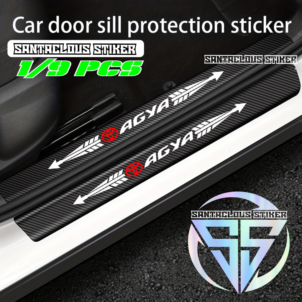 Jual 9 Pcs Stiker Pelindung Pintu Mobil Agya 3D Door Sill Plate Guard ...