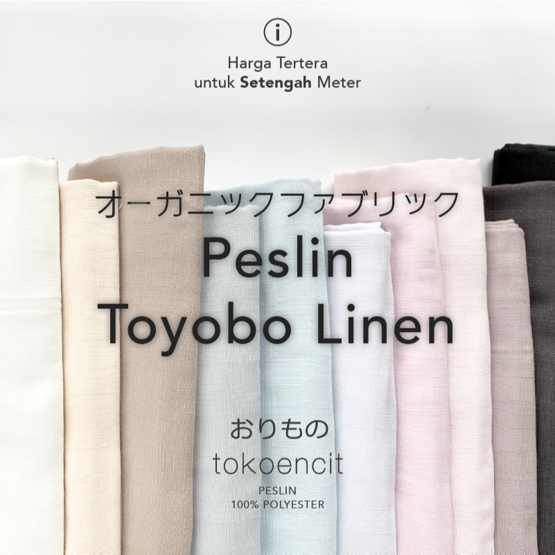 Jual Tokoencit Linen Look Toyobo Peslin Polos Per 0,5 Meter 100% ...