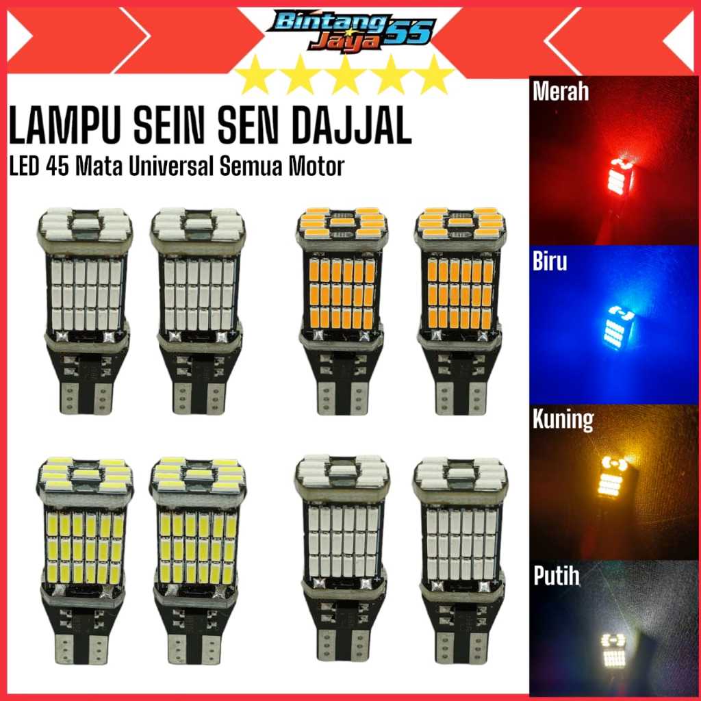 Jual Lampu Sen Dajjal Sepasang Sein Dajjal motor 45 LED Senja T10 Super terang Universal Semua ...