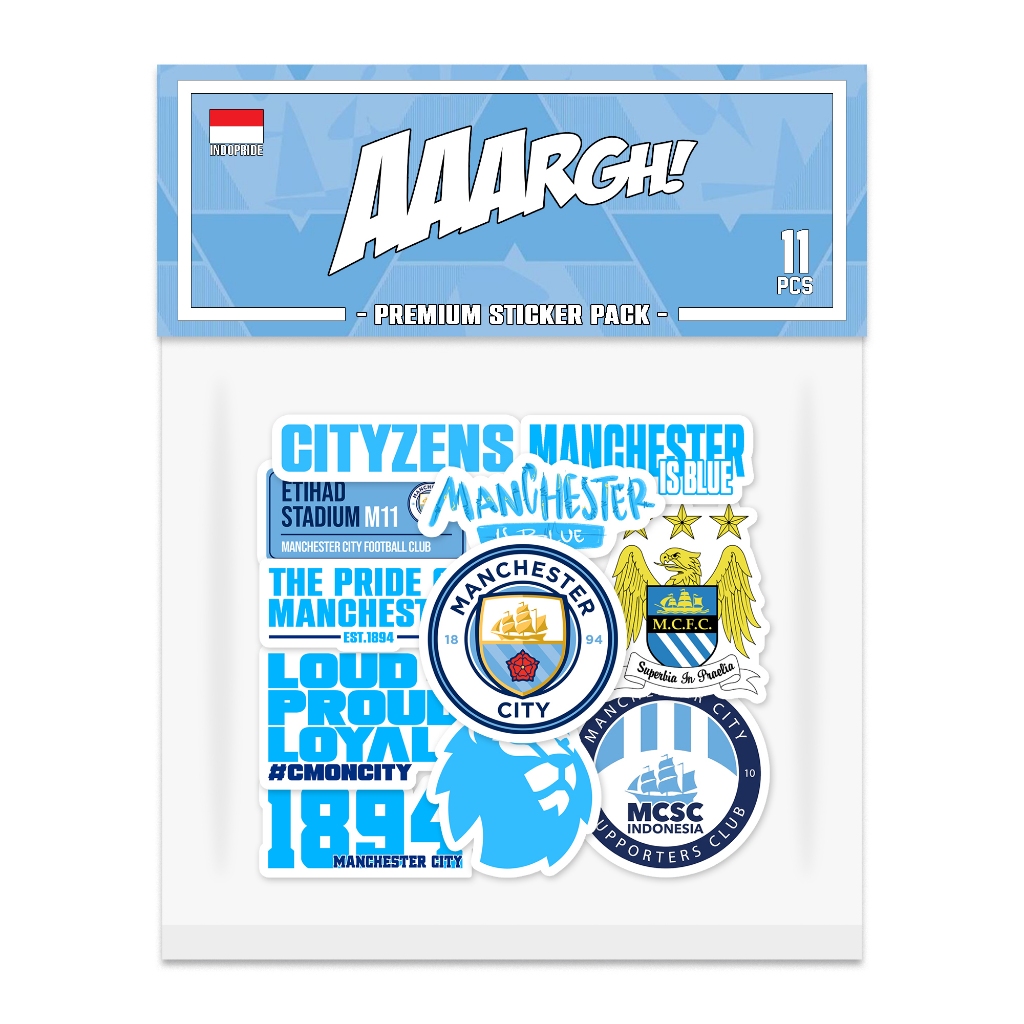 Jual Stiker MANCHESTER CITY Sticker Pack vol. 1 (Manchester Is Blue ...