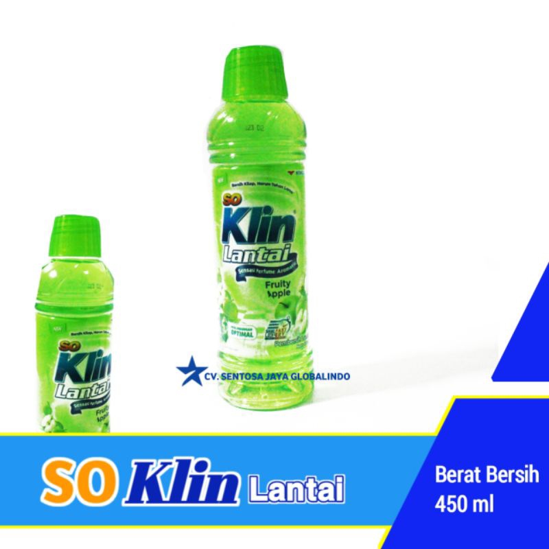 Jual SO KLIN LANTAI HIJAU FRUITY APPLE 450 ML BOTOL | Shopee Indonesia