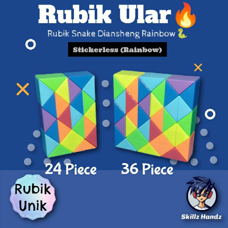 Jual Rubik Snake Dian Sheng Rainbow (24,36,48,60,72 Piece) Rubik Unik ...