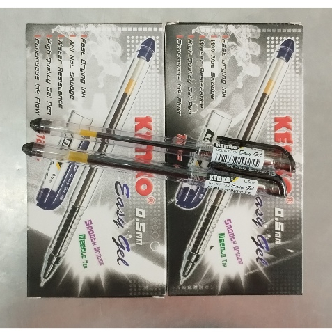 Jual PENA KENKO EASY GEL HITAM ( 0.5MM ) 1 BOX ISI 12 PCS | Shopee Indonesia