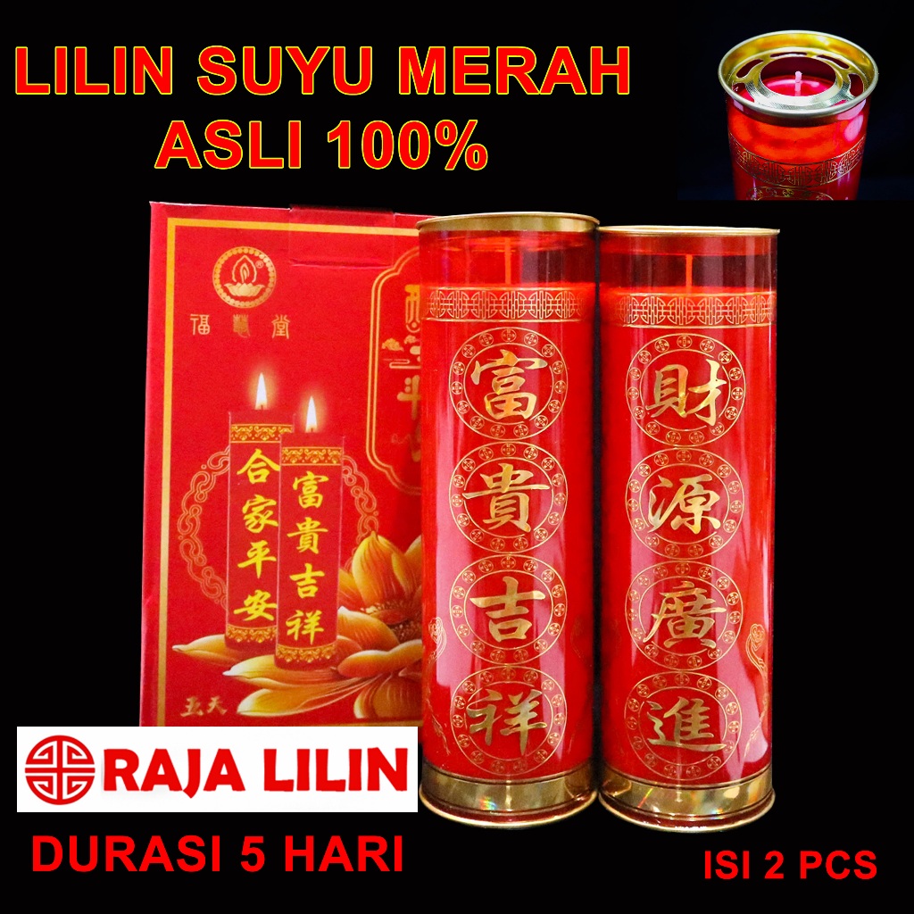 Jual Lilin Sembahyang SUYU 5 HARI Lilin Merah 120 JAM Lilin Butter ...