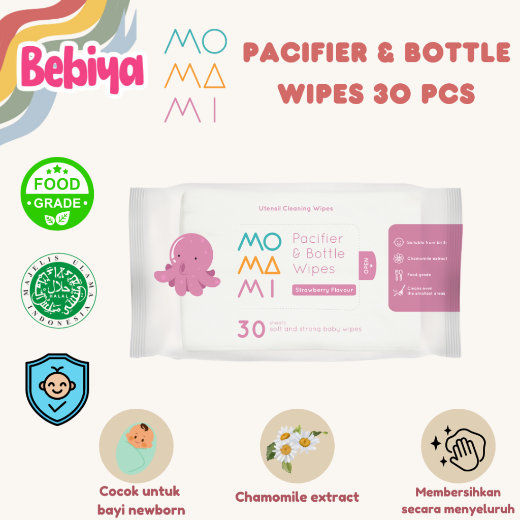 Jual Momami Pacifier and Bottle Wipes 30 Pcs Tisu Basah Dot dan Botol ...