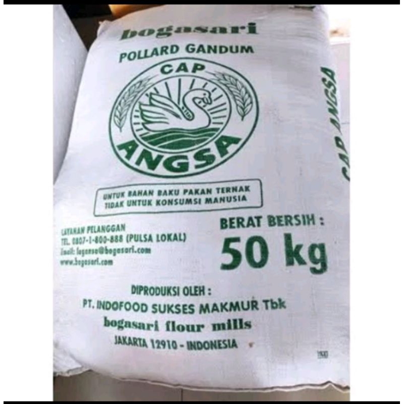 Jual Pollard Bogasari Cap Angsa Pakan Hewan Ternak UNGGAS BEBEK ENTOK ...