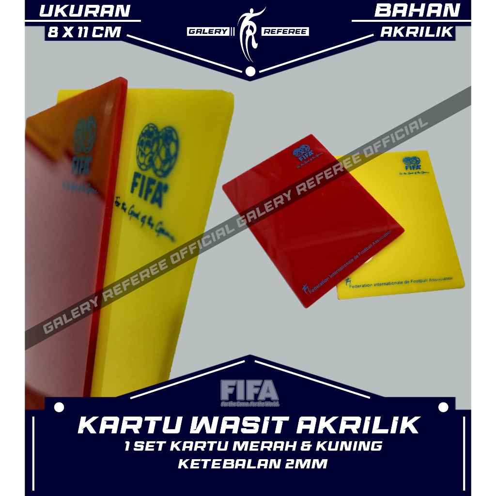 Jual KARTU WASIT - AKRILIK - REFEREE'S CARD ( 1 PASANG MERAH & KUNING ...