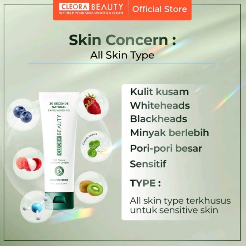 Jual CLEORA Beauty - Cleora 30 Seconds Natural Exfoliating Gel 50ml ...