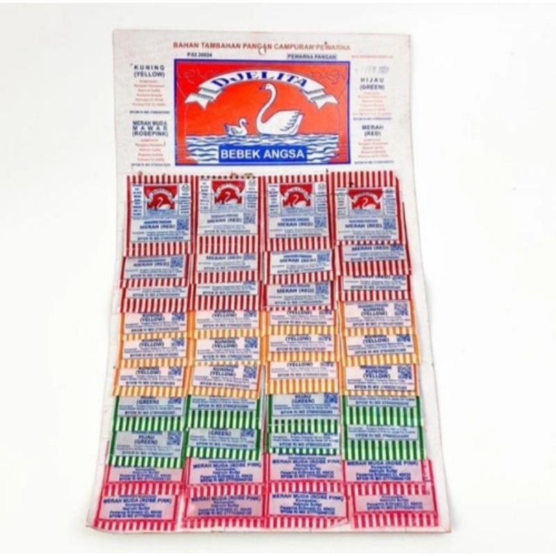 Jual Gincu Angsa Djelita Sachet Pewarna Makanan Isi 40 Pcs | Shopee ...