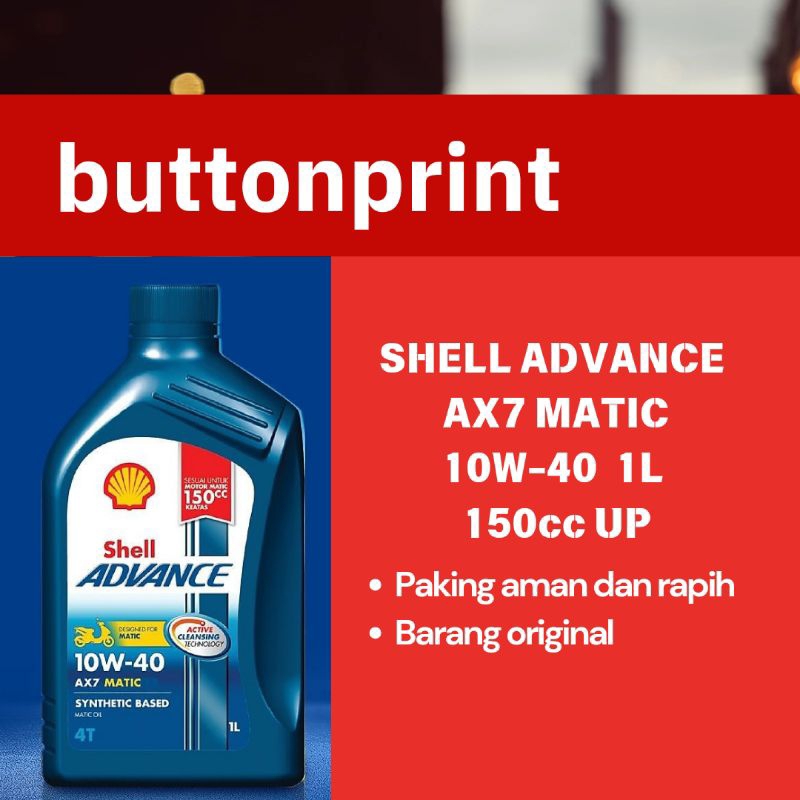 Jual Oli motor matic shell advance AX7 matic 10W-40 1L universal motor ...