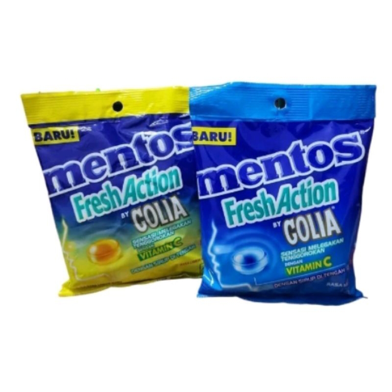 Jual Golia Mentos Fresh Action Activ Plus Zak Perment Dengan Syrup ...