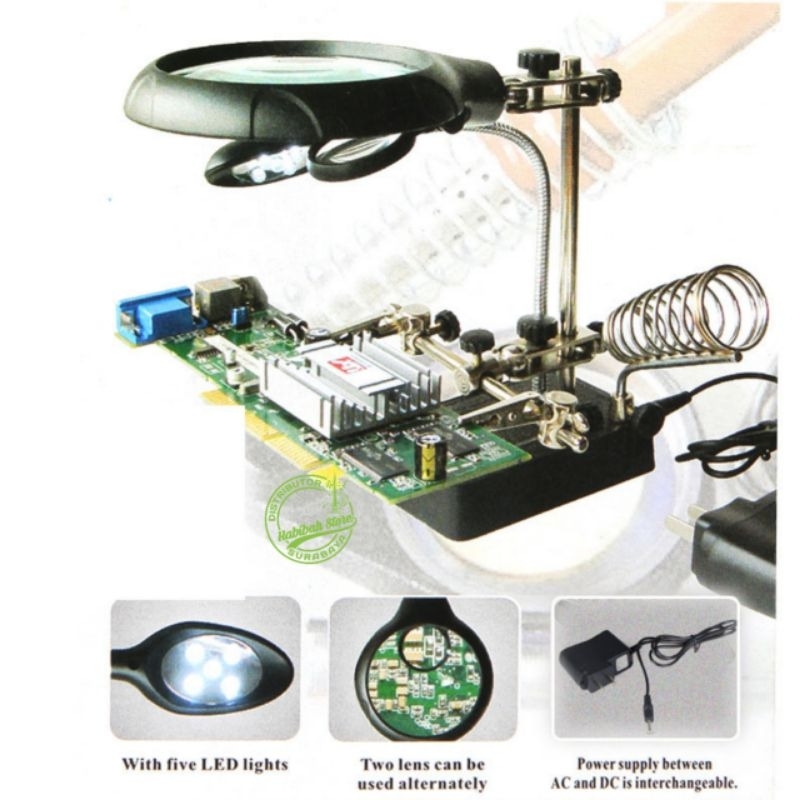 Jual Alat Pegangan Solder Helping Hand + Kaca Pembesar + Lampu LED ...