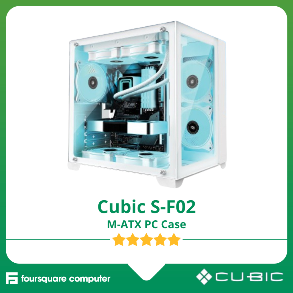 Jual Cubic S-F02 White Tempered Glass Cube | PC Casing M-ATX | CPU PC ...