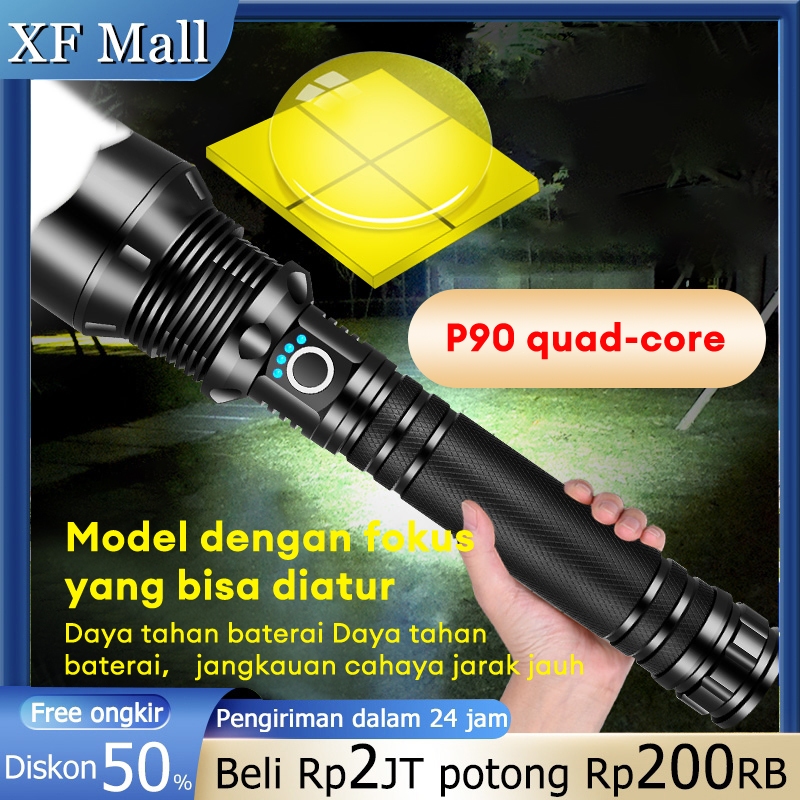 Jual 【Garansi 10 tahun】Senter LED Super Terang Waterproof Tactical Anti ...
