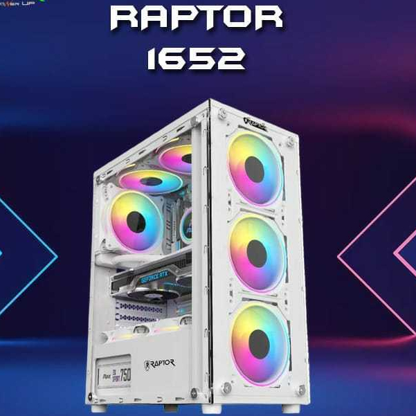 Jual Casing PowerUp Gaming Raptor 1652 + 3 Fan white/Putih | Shopee ...