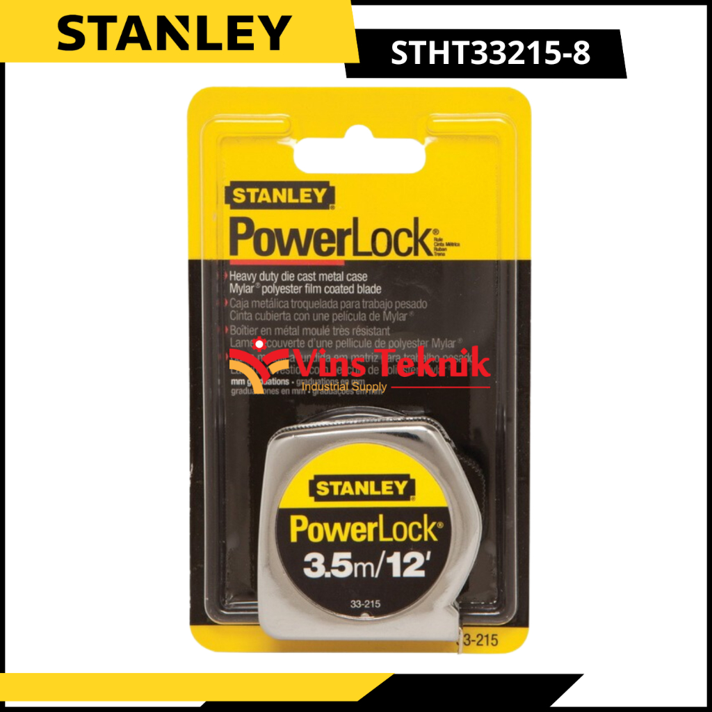 Jual Meteran Stanley 3.5m PowerLock Measuring Tape Rule STANLEY ...