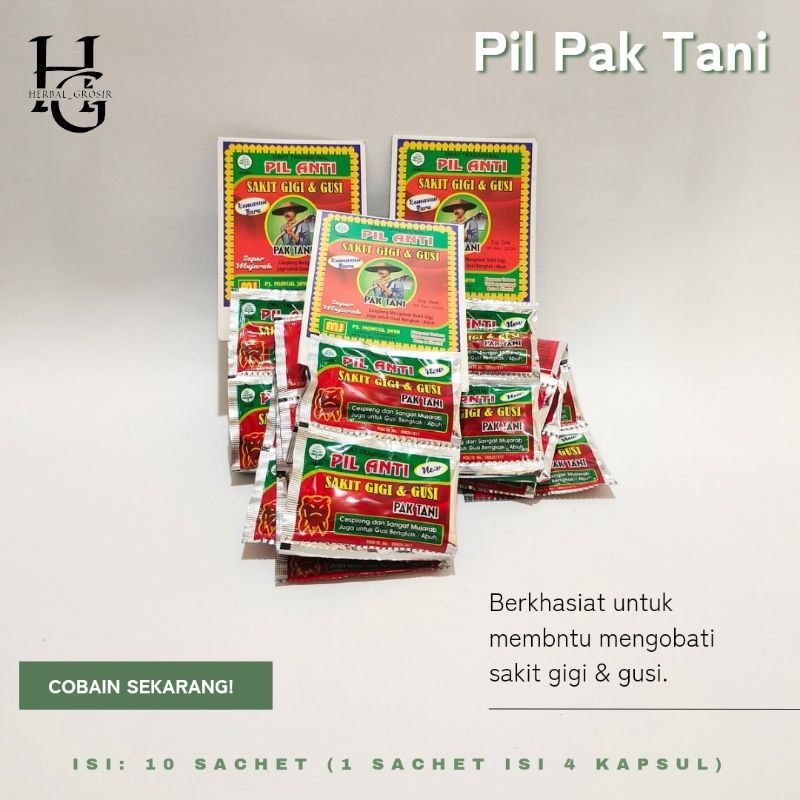 Jual pil pak tani asli.obat anti sakit gigi dan gusi | Shopee Indonesia