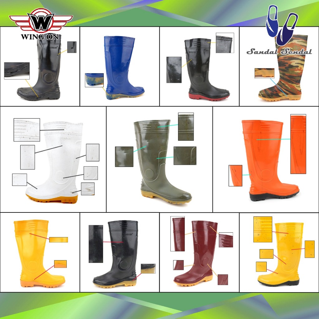 Jual Sepatu Boot Tinggi Wing On 8898 Cacat Tampilan Sepatu Boots Proyek ...