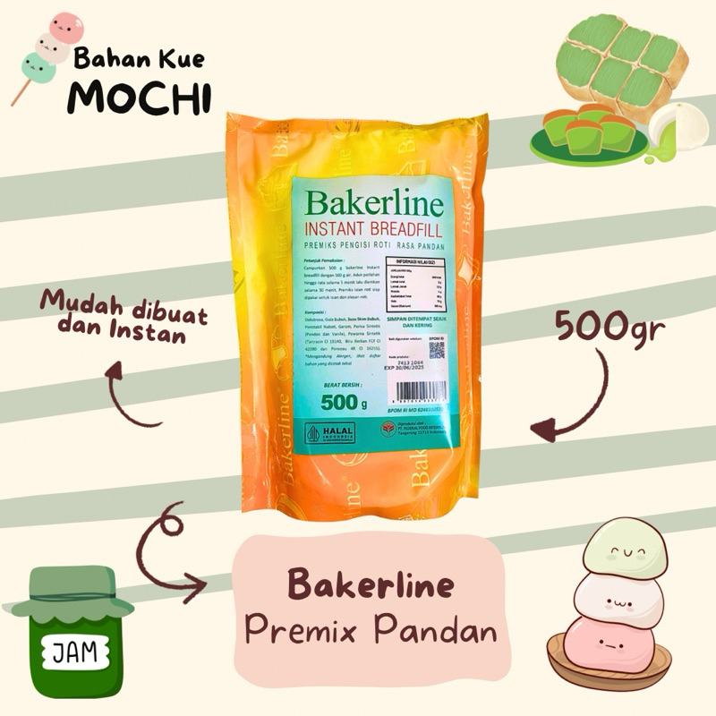 Jual Bakerline Instant Breadfill / Pengisi Roti Rasa Pandan 500gr ...