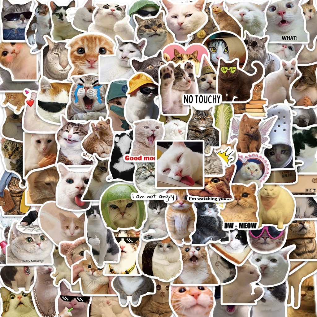 Jual Hot paket emotikon kucing Stiker Anti Air Stikers Berperekat ...
