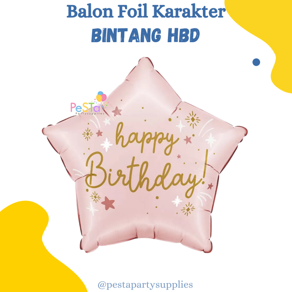 Jual Balon Foil Karakter Bintang/Bintang Happy Birthday/Happy Birthday ...