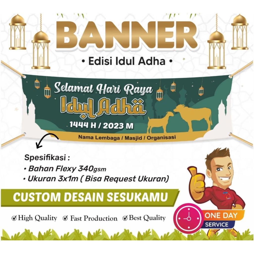 Jual JUMBO BANNER SPANDUK IDUL ADHA LEBARAN HAJI KURBAN SELAMAT HARI ...