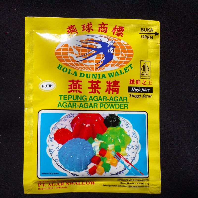Jual tepung agar agar bola dunia walet 7g | Shopee Indonesia