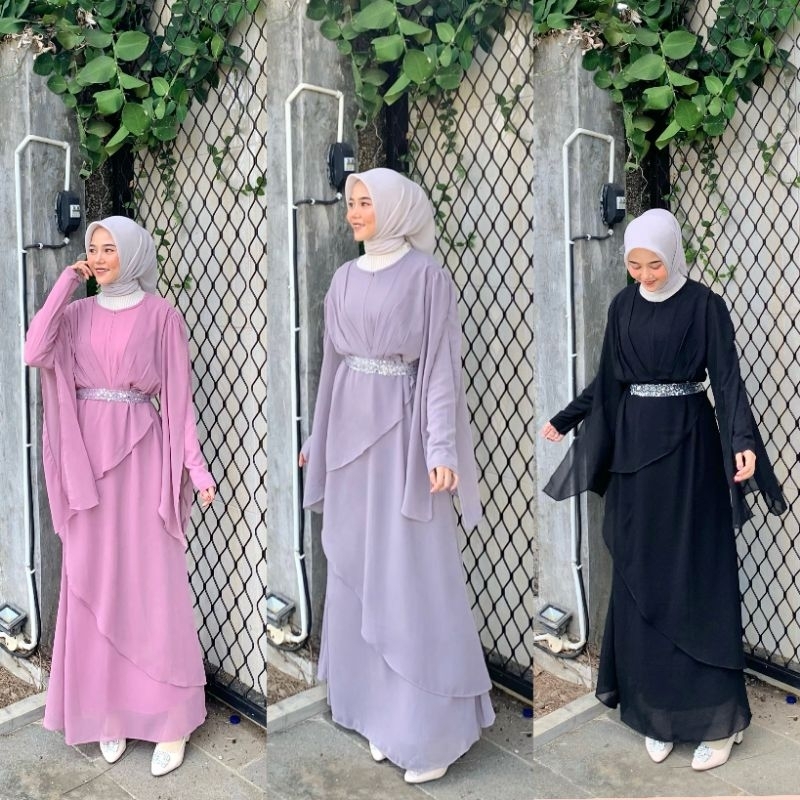 Jual Kaluna Dress Ceruty Premium Ootd Kondangan Seragam Bridesmaid ...