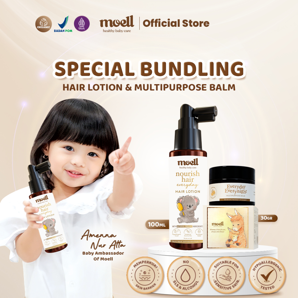 Jual Moell Special Bundling Hair Lotion 100ml & Multipurpose Balm 30gr ...