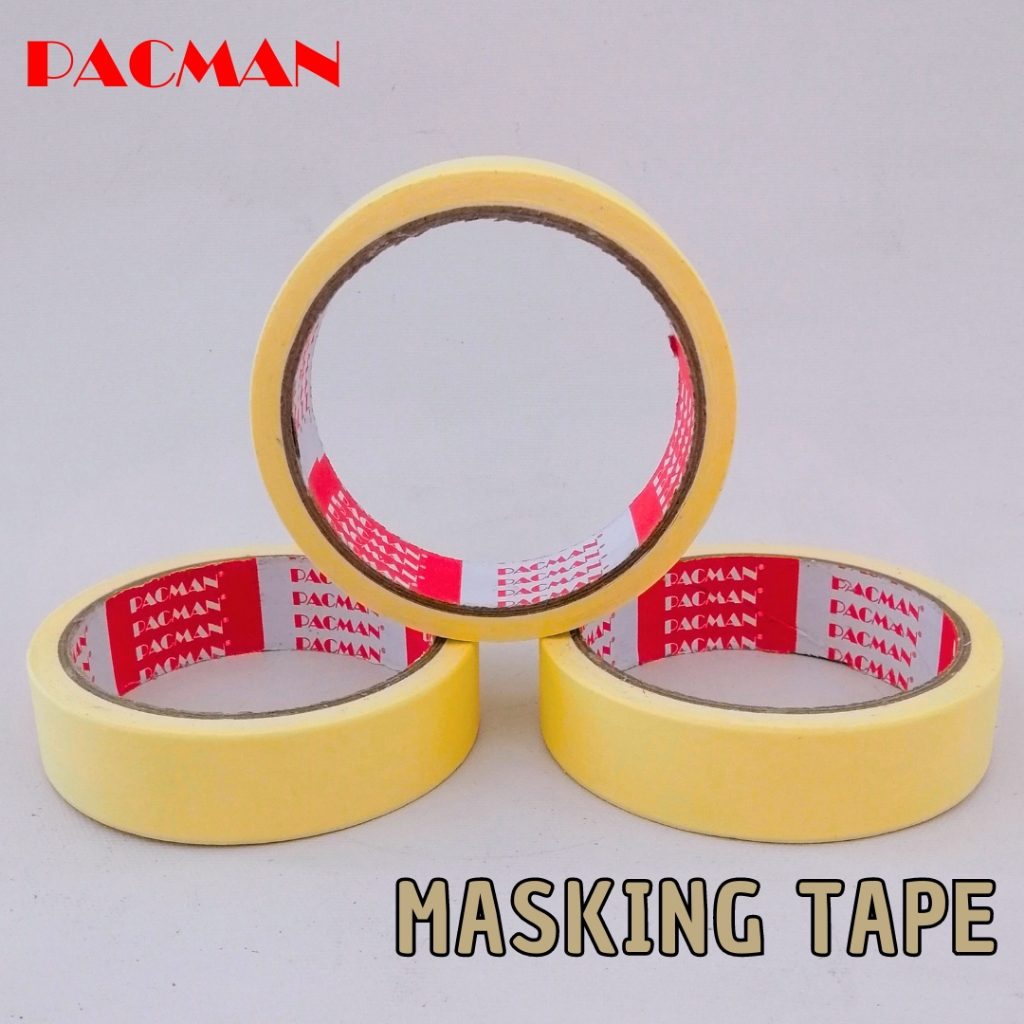 Jual 1 inchi (24mm) x 21 Masking tape Pacman isolasi solatip lakban ...