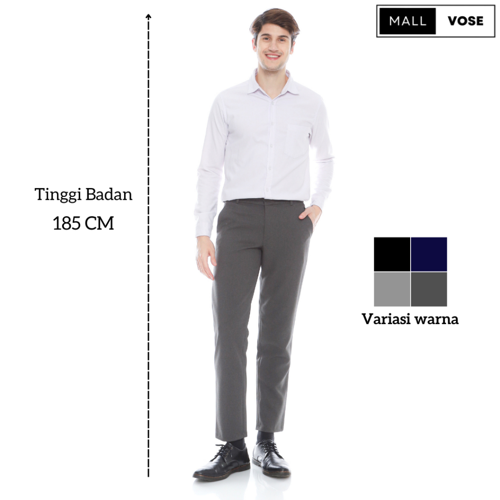 Jual MALLVOSE - Celana Formal Pria Jumbo Black Slimfit Panjang 103cm Premium | Shopee Indonesia