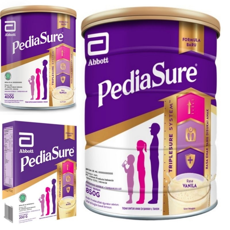 Jual PEDIASURE VANILA/MADU/COKLAT/CLASIC MILKY 200/400GR/380GR | Shopee Indonesia