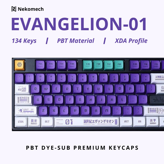 Jual Nekomech Evangelion 01 Keycaps Edition - PBT Dyesub XDA Profile ...