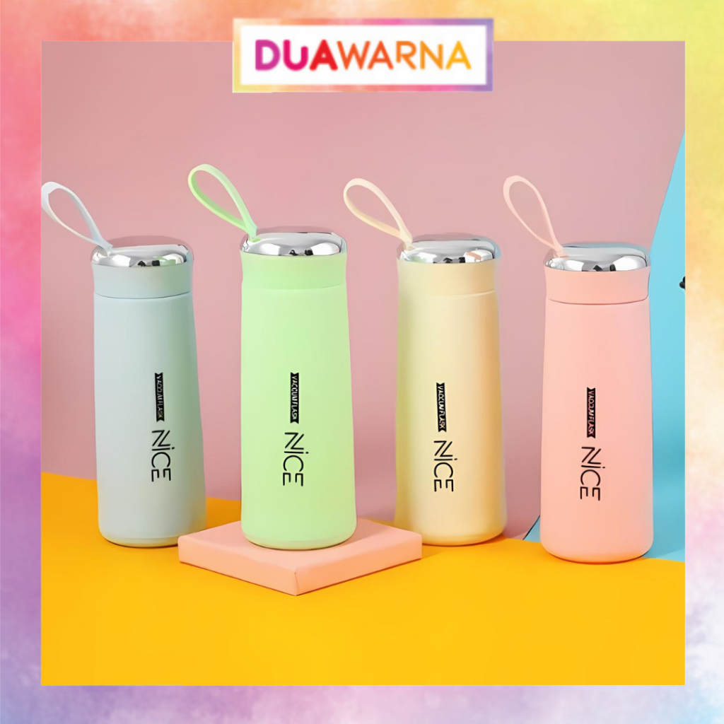 Jual DuaWarna Botol Minum Kaca NICE Beling TERMOS Nice Import 400ml ...
