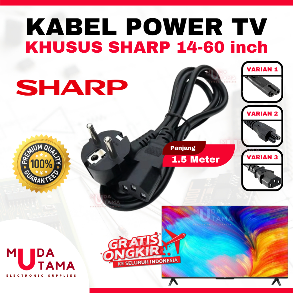 Jual KABEL LISTRIK TV SHARP LCD LED PLASMA | COK KABEL TV LCD SHARP ...